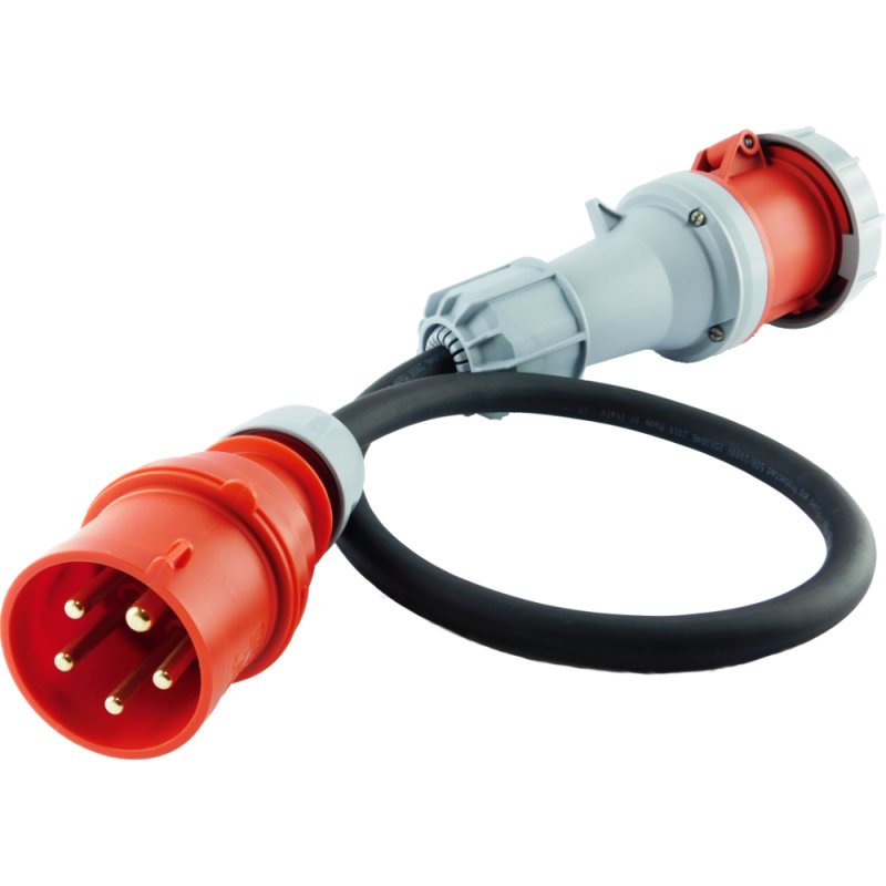 1m 5-Pol CEE Stecker 32A auf 5-Pol CEE Kupplung 63A H07RN-F 5G6 - NWP ...