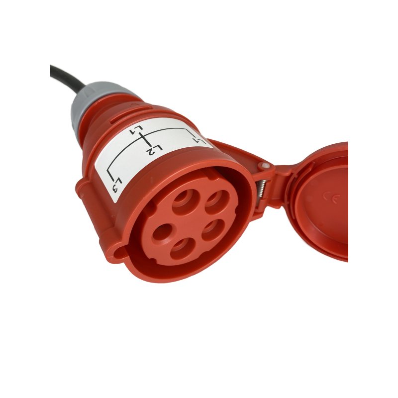 Messadapter Prüfadapter Schuko Stecker auf 16A CEE Kupplung 5-Polig f ...